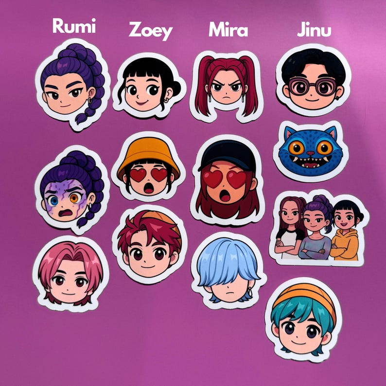 Kpop Demon Hunters Chibi Stickers | Cute Anime Style Vinyl Decals for ...