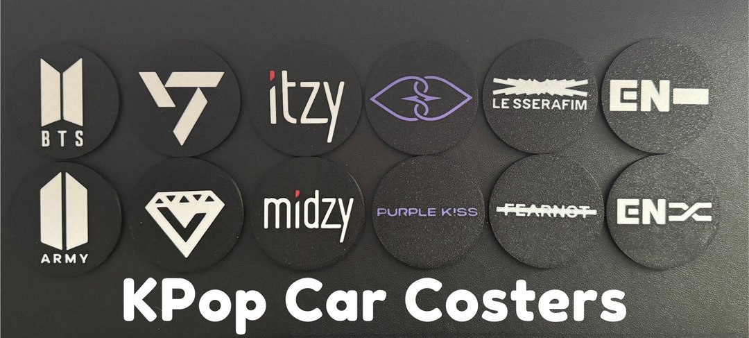 Kpop Themed Car Cup Holder Inserts, Car Coasters Set, BTS, Twice, Le ...