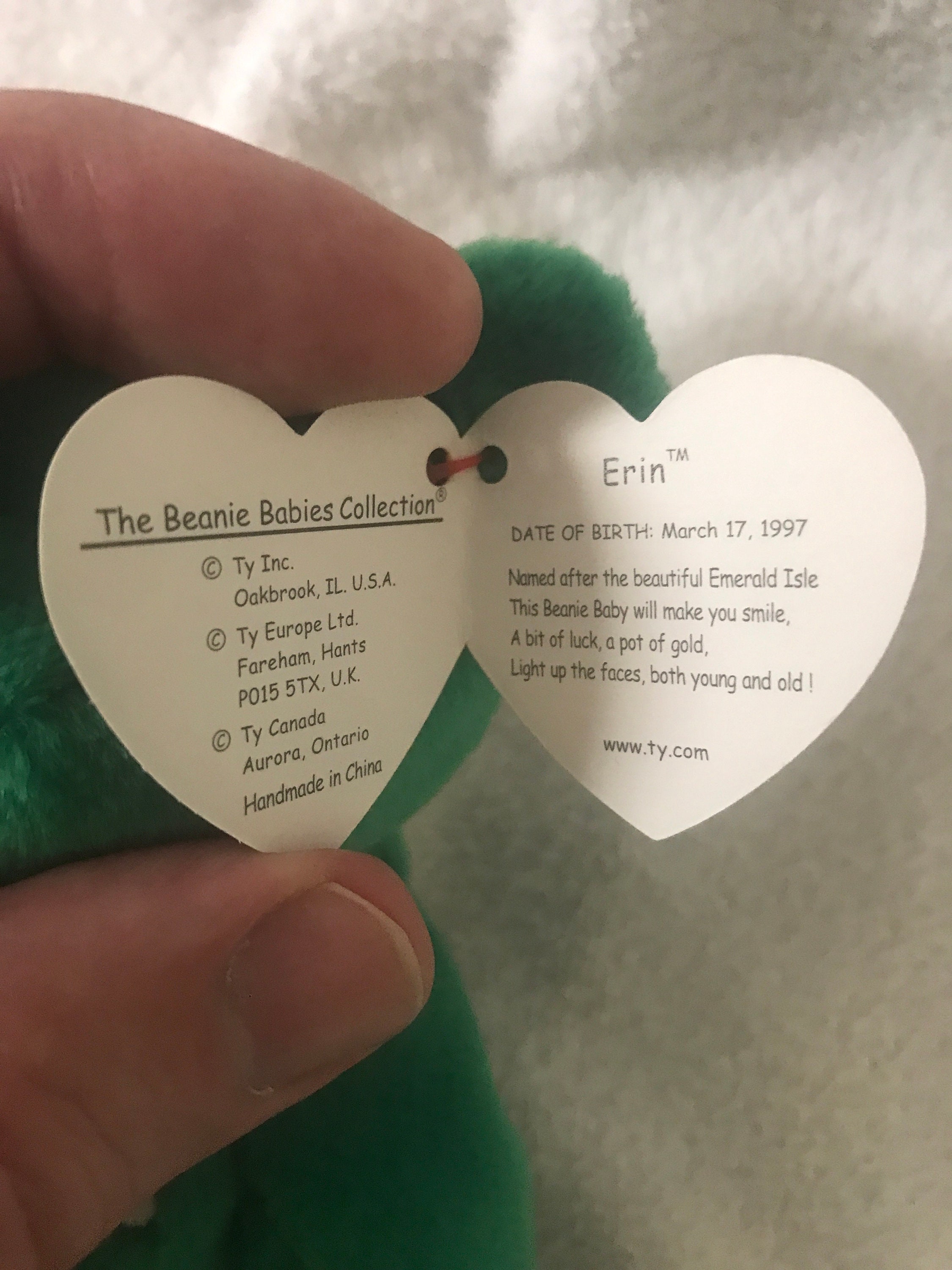 Beanie Babies Rare Erin 1997 With Errors. - Etsy