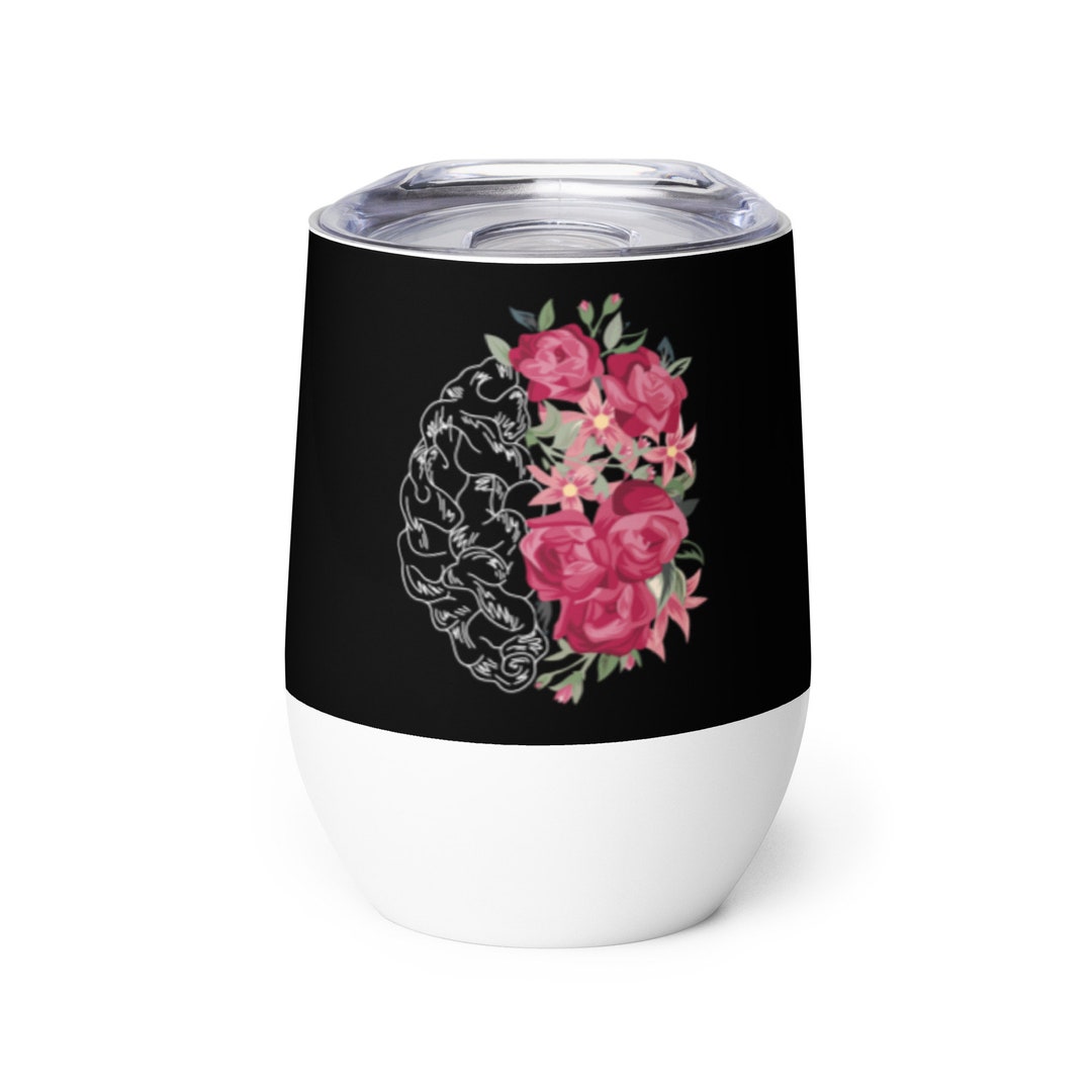Flower Power Anatomical Brain Wine Tumbler, Gift for Nurse, Doctor Wine ...