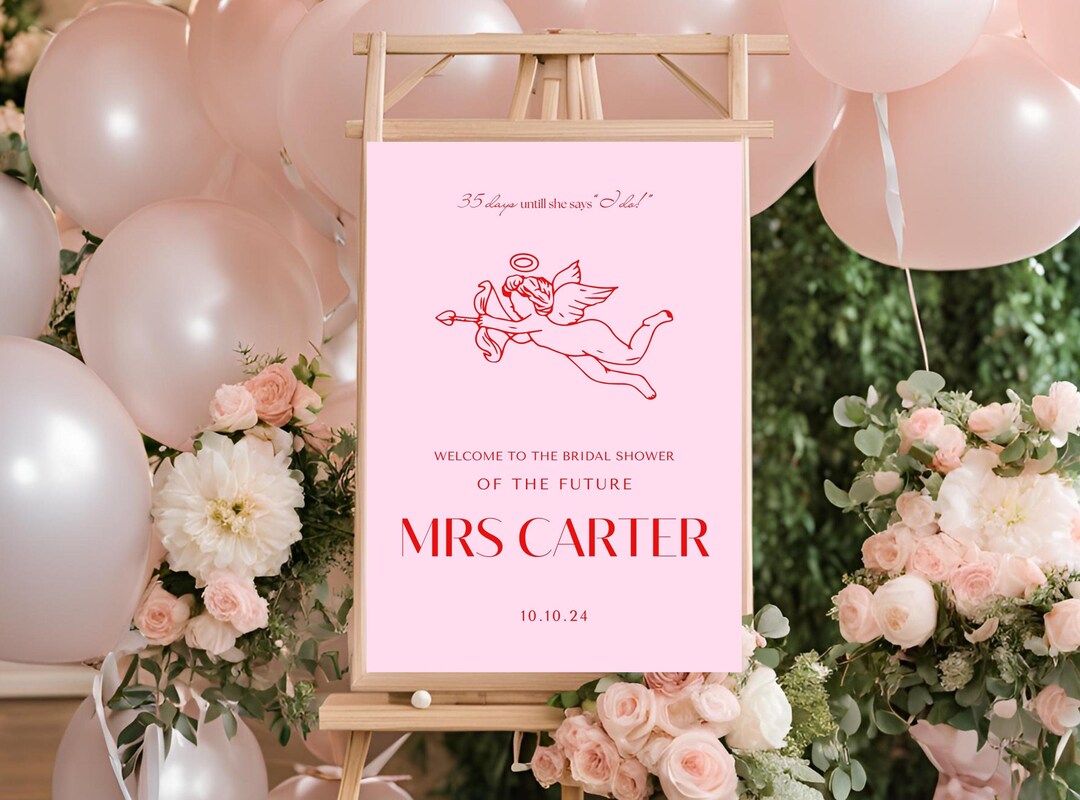 Printable Bridal Shower Welcome Sign Bachelorette Hens Custom DIY ...