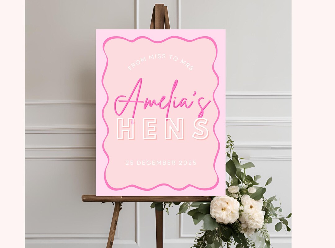 Printable Hens Party Welcome Sign | Bachelorette Bridal Shower Custom ...