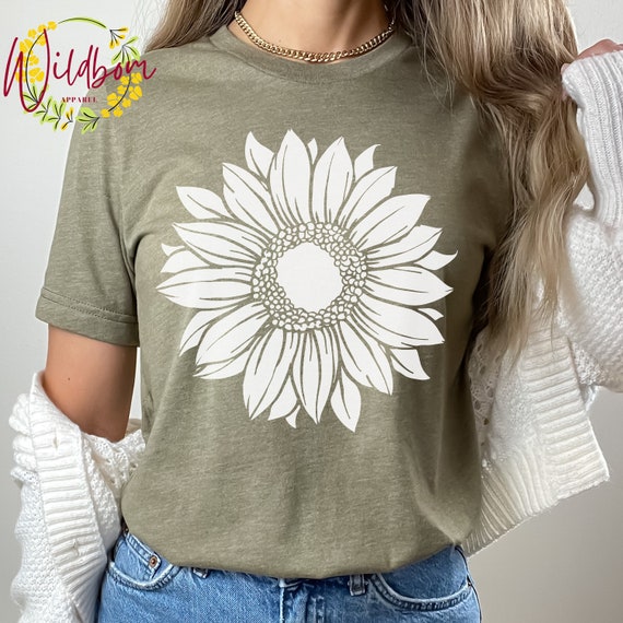 Sunflower Shirt Graphic Tees for Women Floral Trendy Tee - Etsy