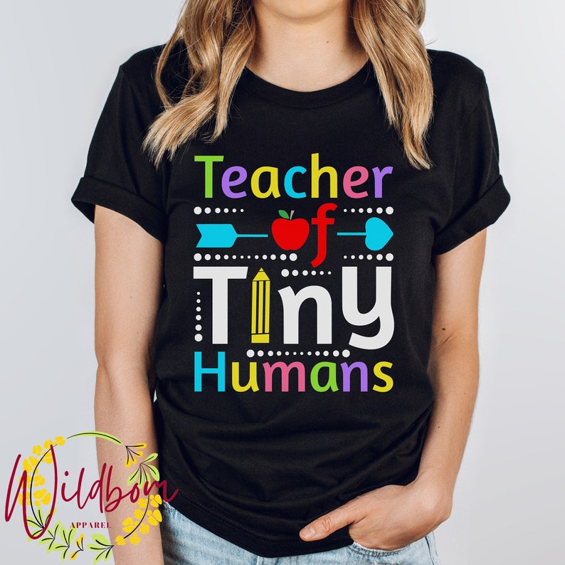 Teacher of Tiny Humans, Prek Teacher, Kindergarten Teacher Shirt, Cute ...