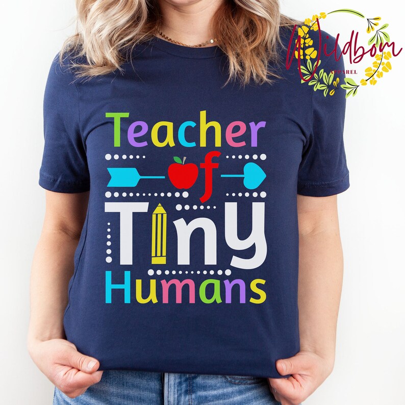 Teacher of Tiny Humans, Prek Teacher, Kindergarten Teacher Shirt, Cute ...
