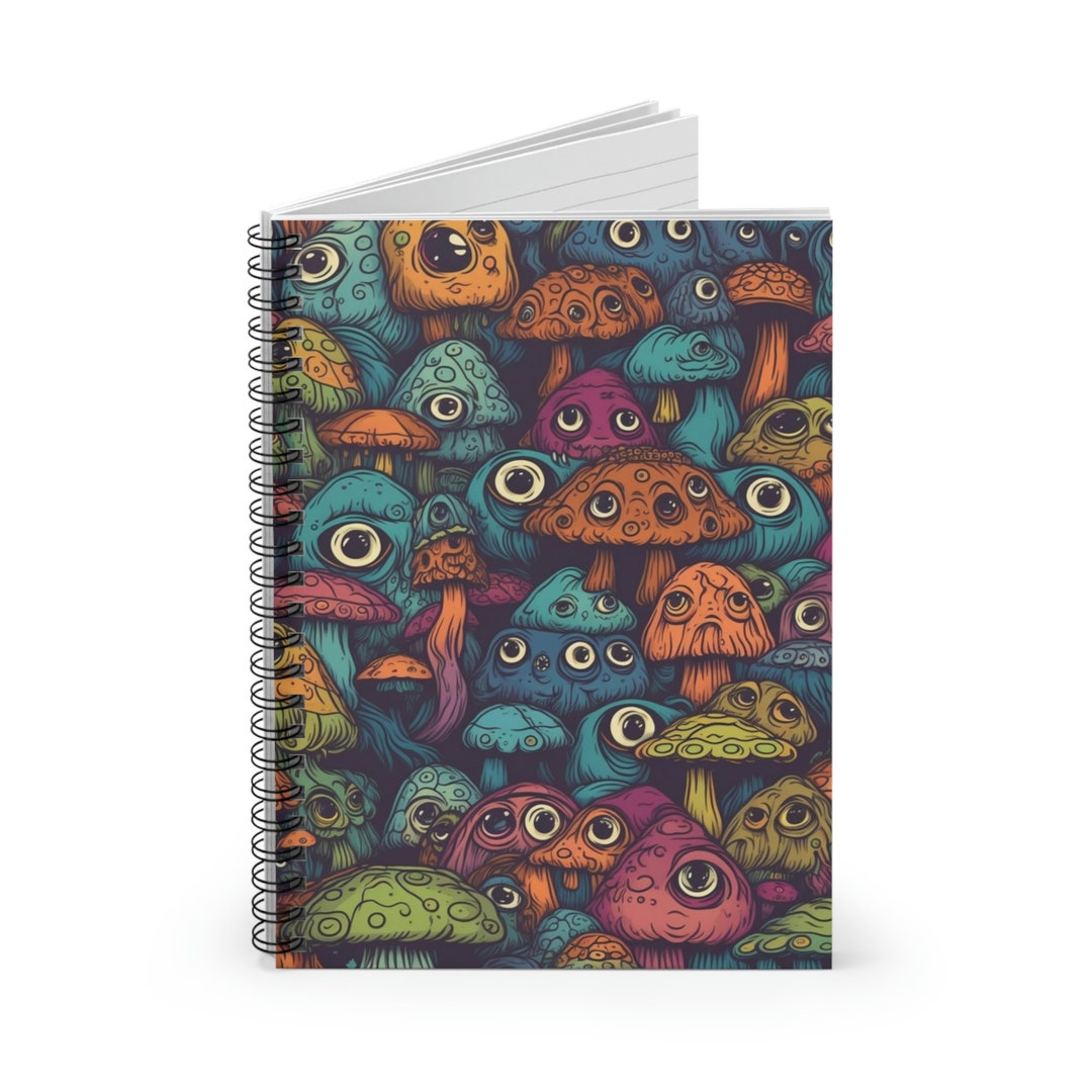 Spiral Notebook Colorful Grumpy Mushroom Journal Unique and Playful ...