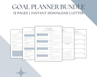 Goal Planner BUNDLE | 2025 Goals | SMART Goal Setting | New Years ...