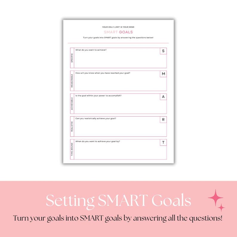 Goal Planner BUNDLE | 2025 Goals | SMART Goal Setting | New Years ...