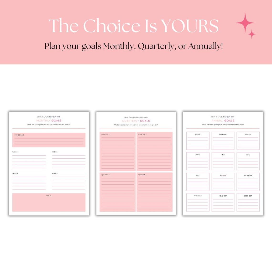 Goal Planner BUNDLE | 2025 Goals | SMART Goal Setting | New Years ...