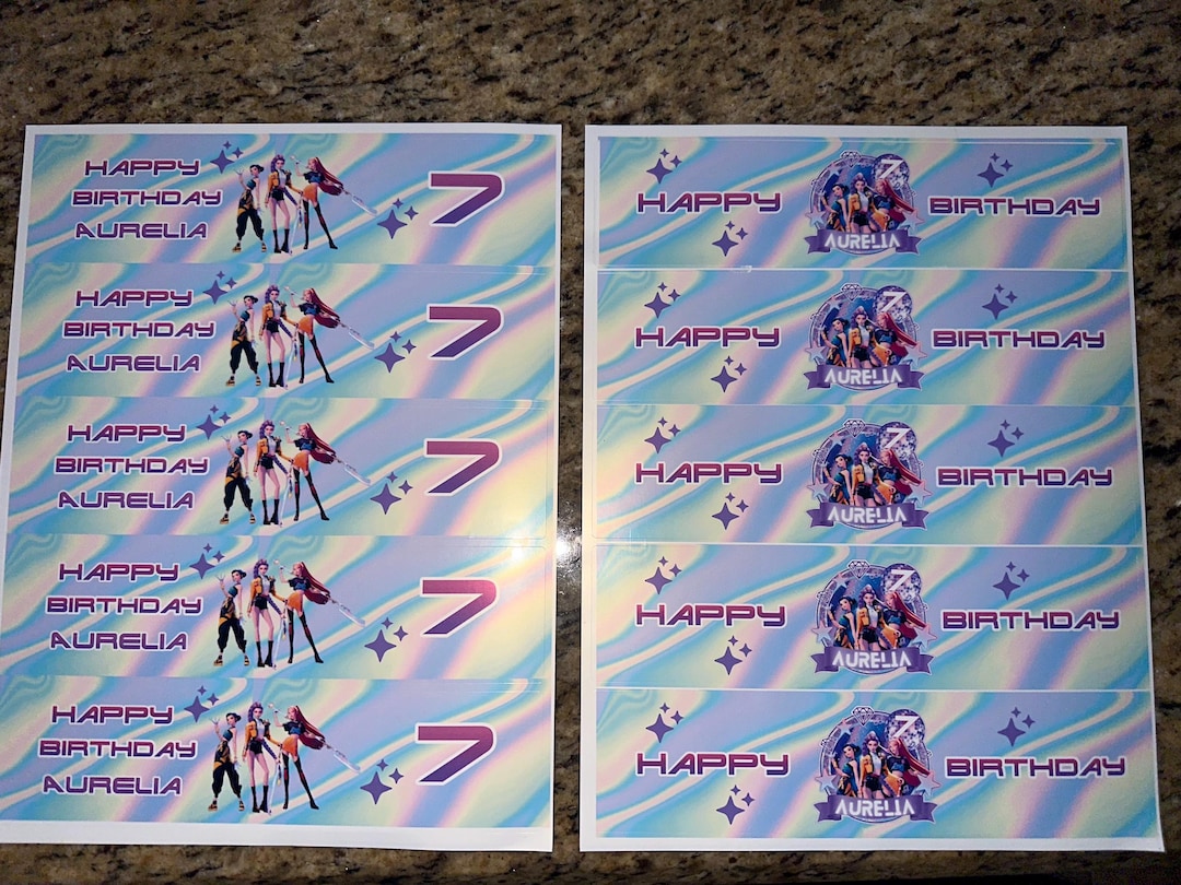 Kpop Huntrix Party Water Bottle Labels. ORDER PER PAGE! - Etsy