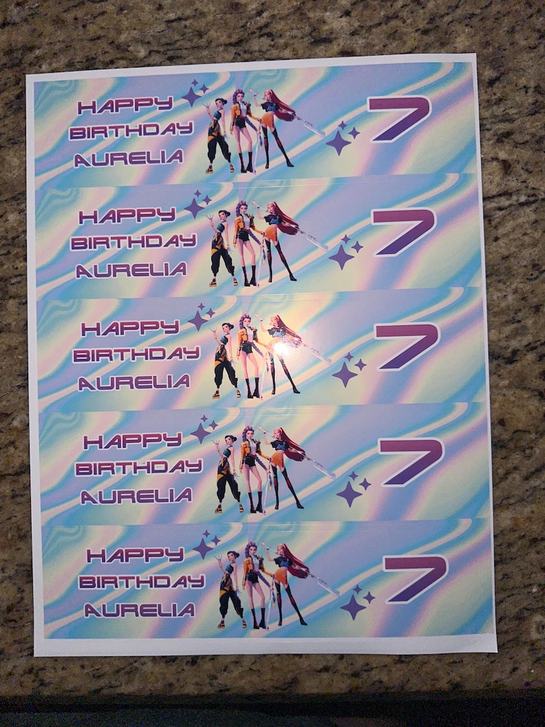 Kpop Huntrix Party Water Bottle Labels. ORDER PER PAGE! - Etsy
