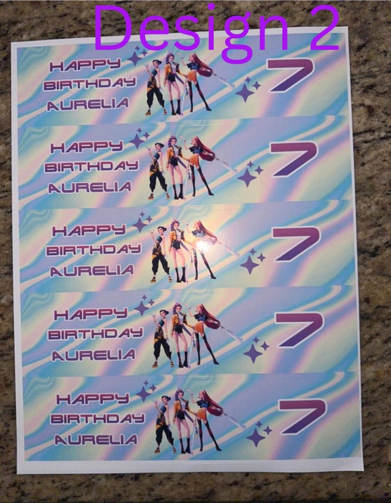 Kpop Huntrix Party Water Bottle Labels. ORDER PER PAGE! - Etsy