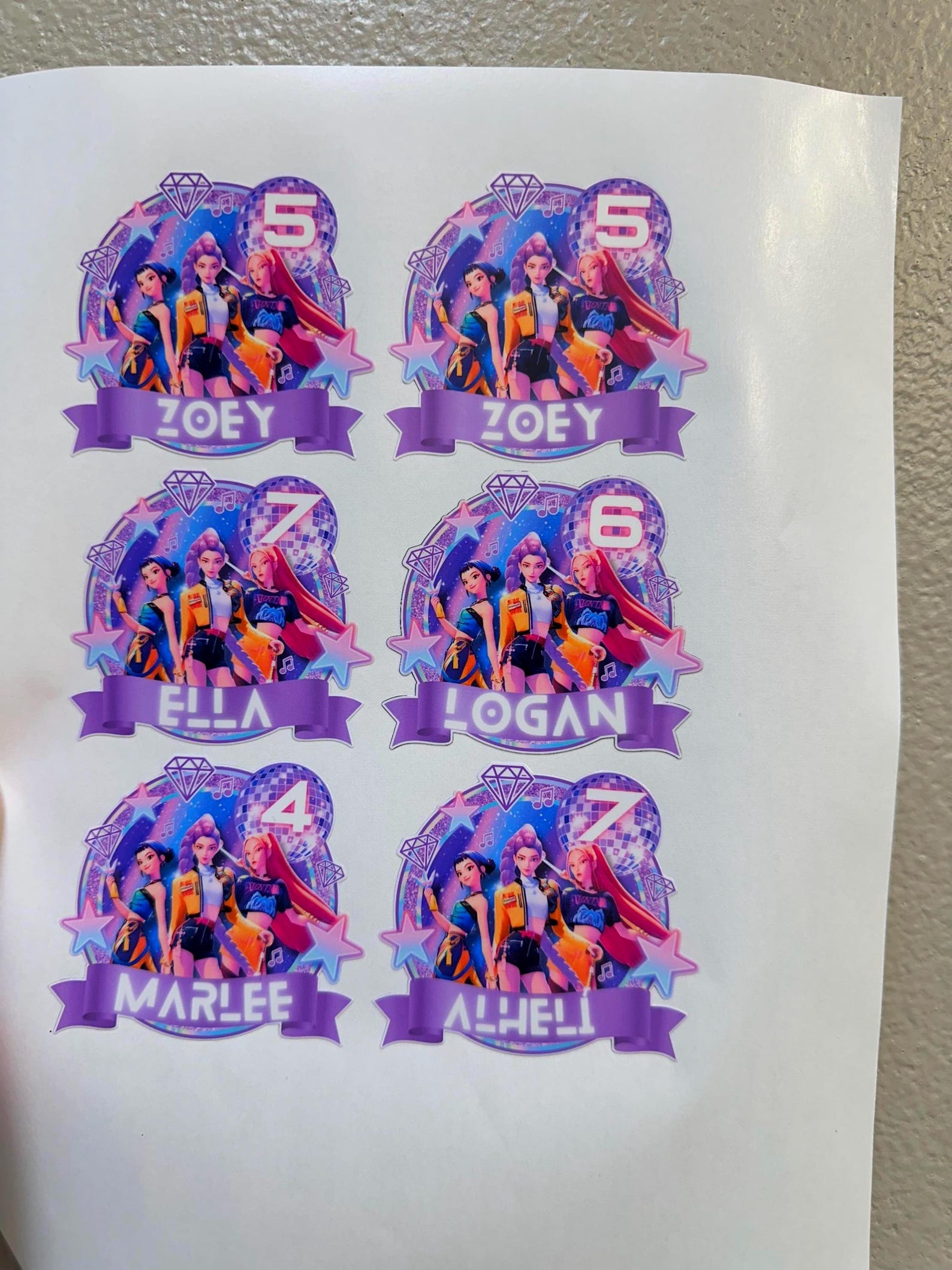 Kpop Huntrix Birthday Party Stickers - Etsy