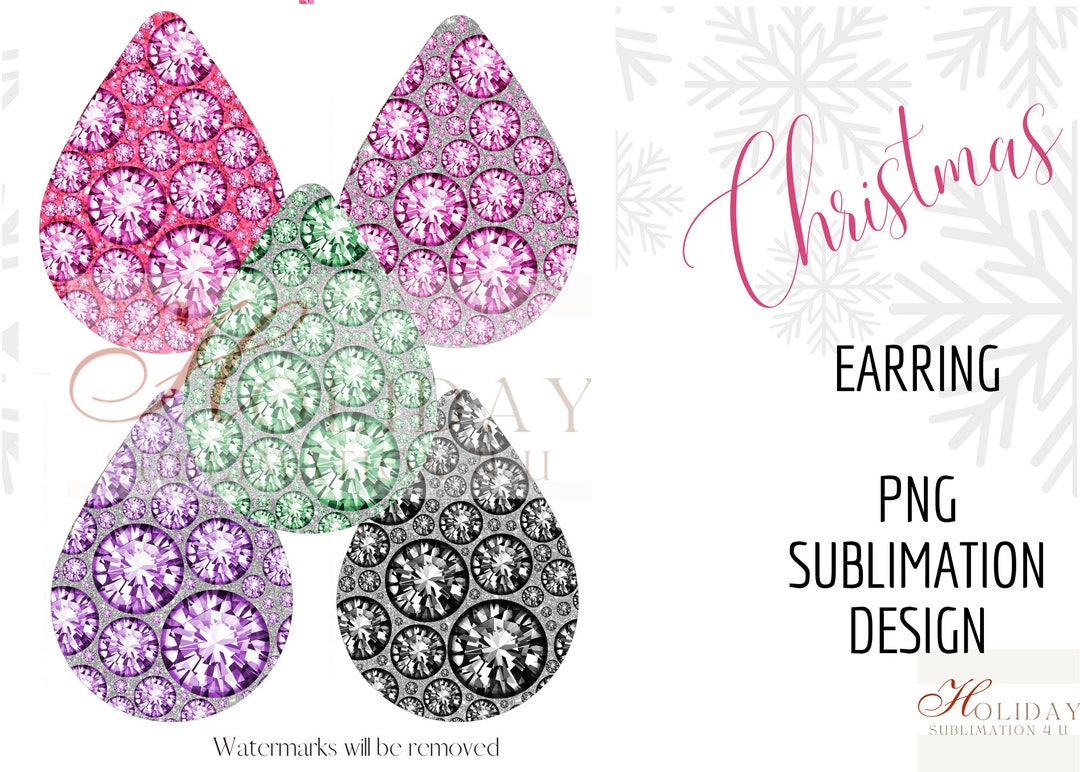 Christmas Earring PNG Sublimation Design Bundle | Holiday Snowman ...