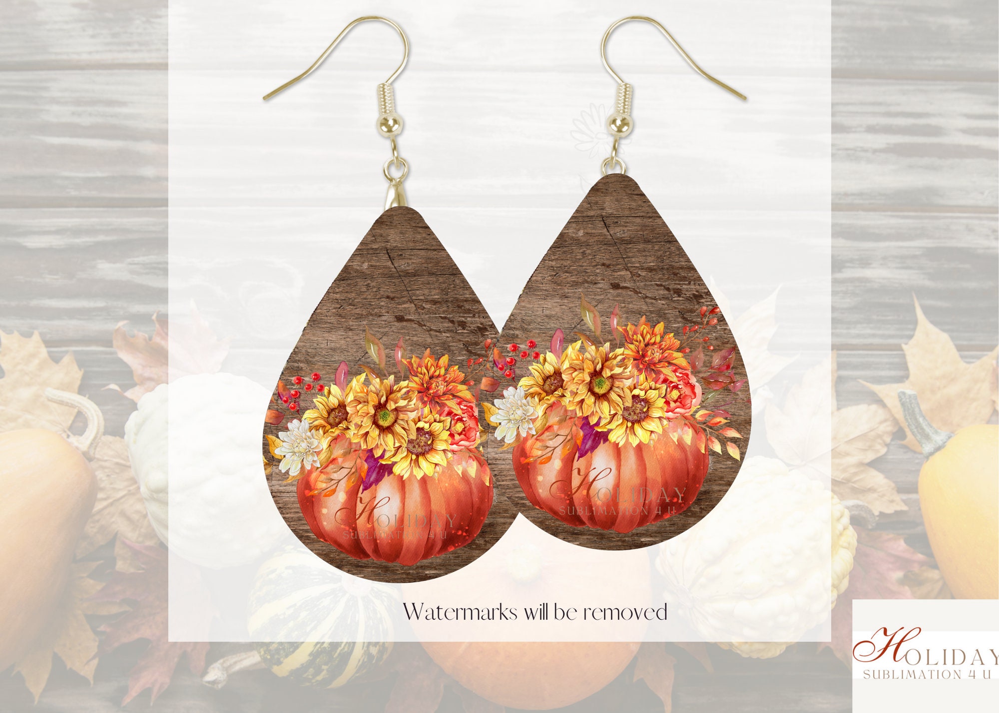 Fall Earring PNG Thanksgiving Earring Template Holiday - Etsy