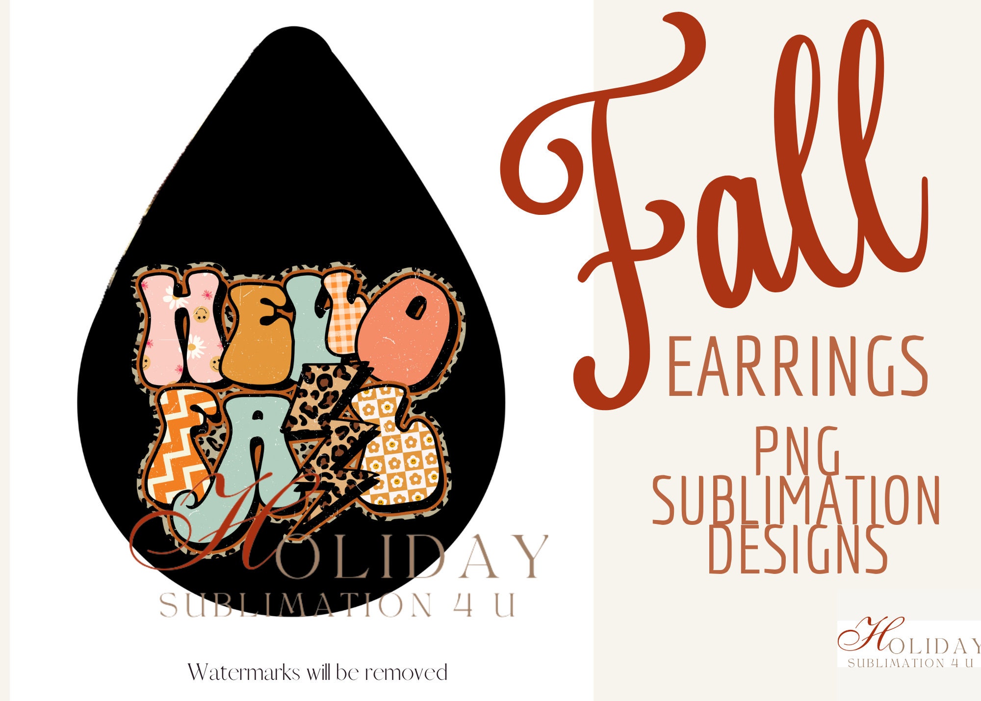 Retro Fall Earring PNG | Thanksgiving Harvest Earring Template ...