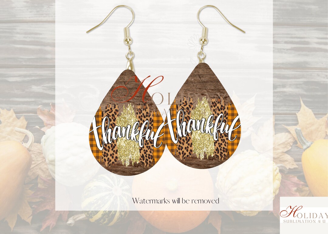 Fall Earring PNG | Thanksgiving Earring Template | Holiday Teardrop ...