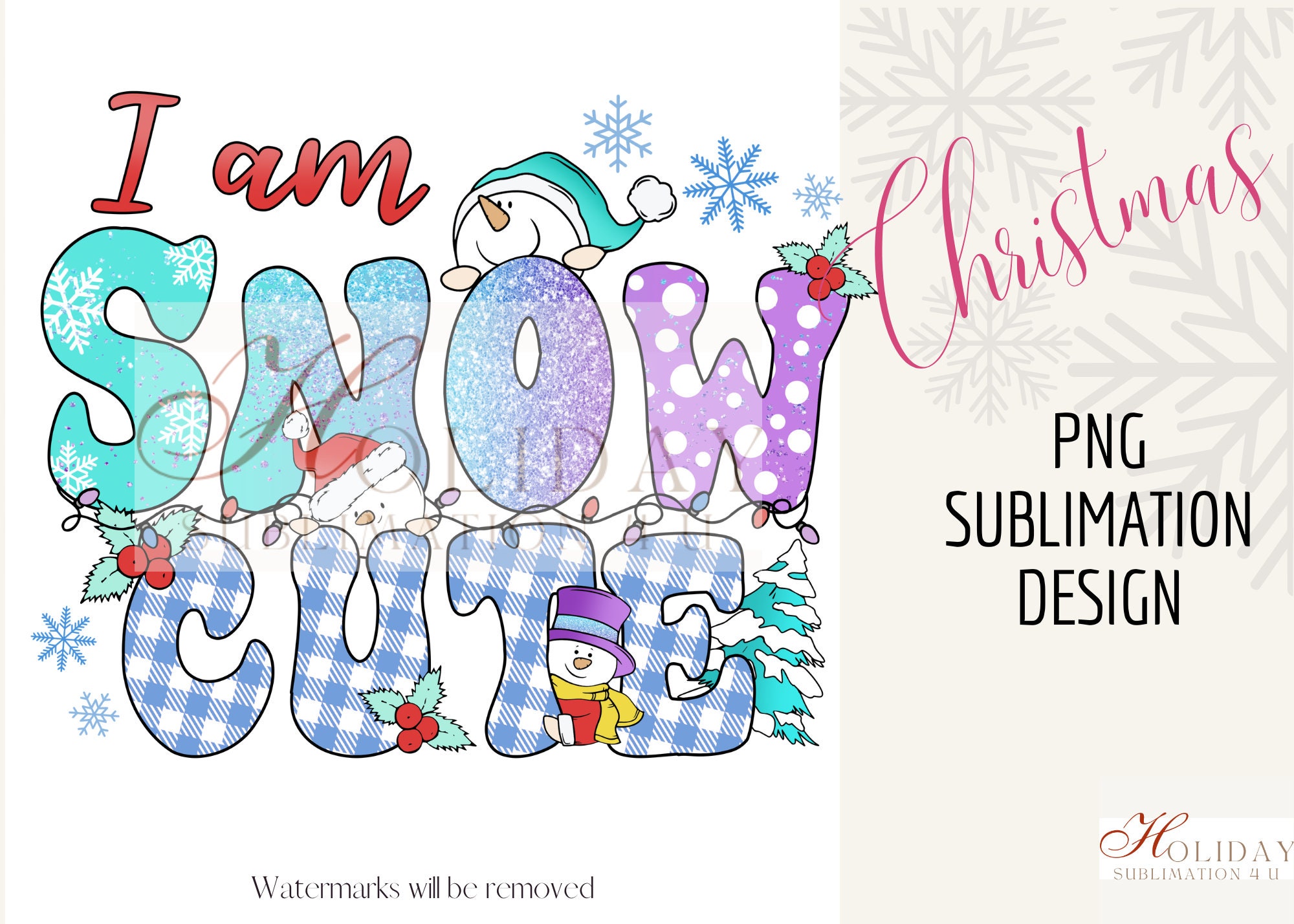 I Am Snow Cute Png Design Template Christmas Rock Jingle - Etsy