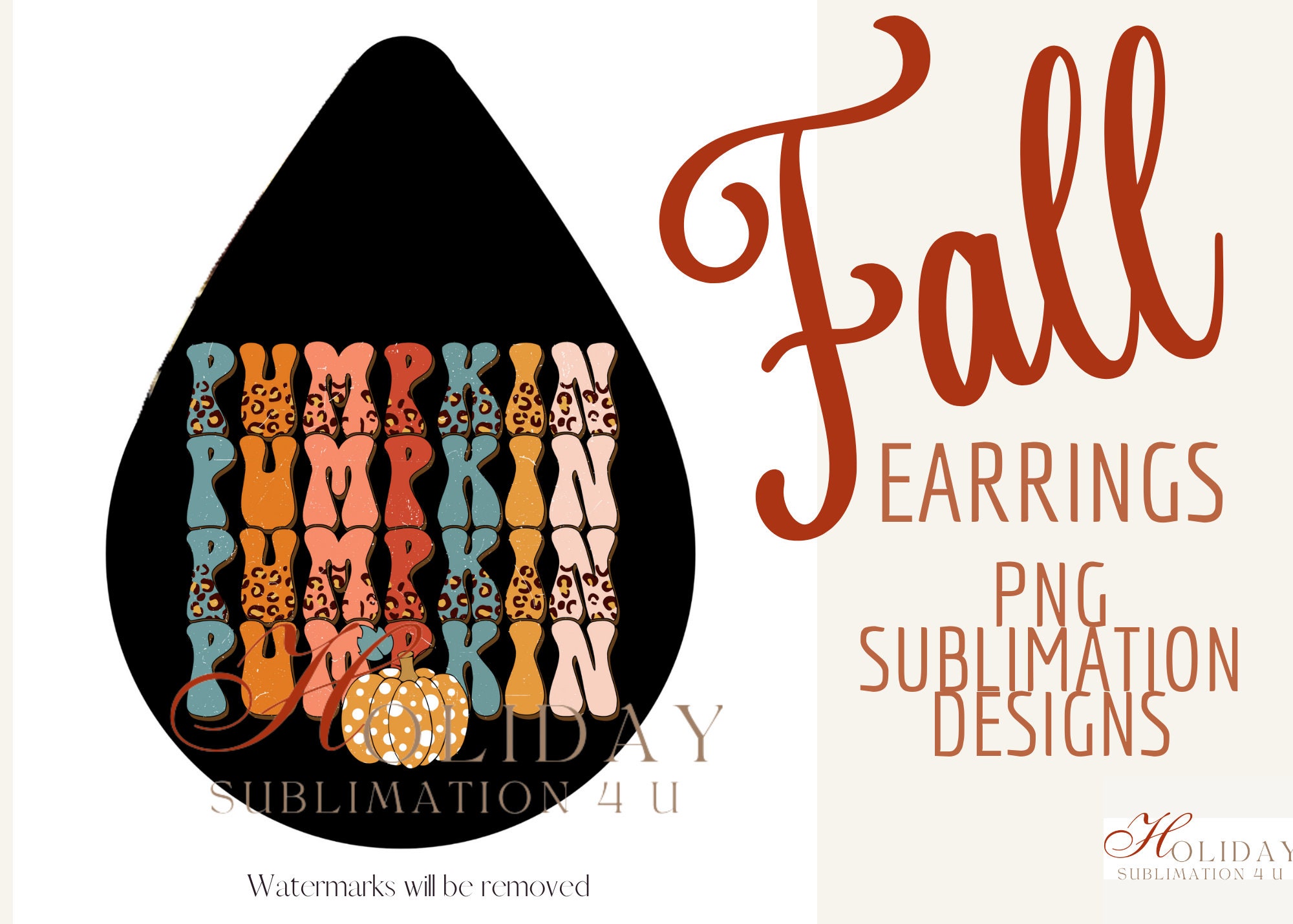 Retro Fall Earring PNG Thanksgiving Harvest Earring Template - Etsy