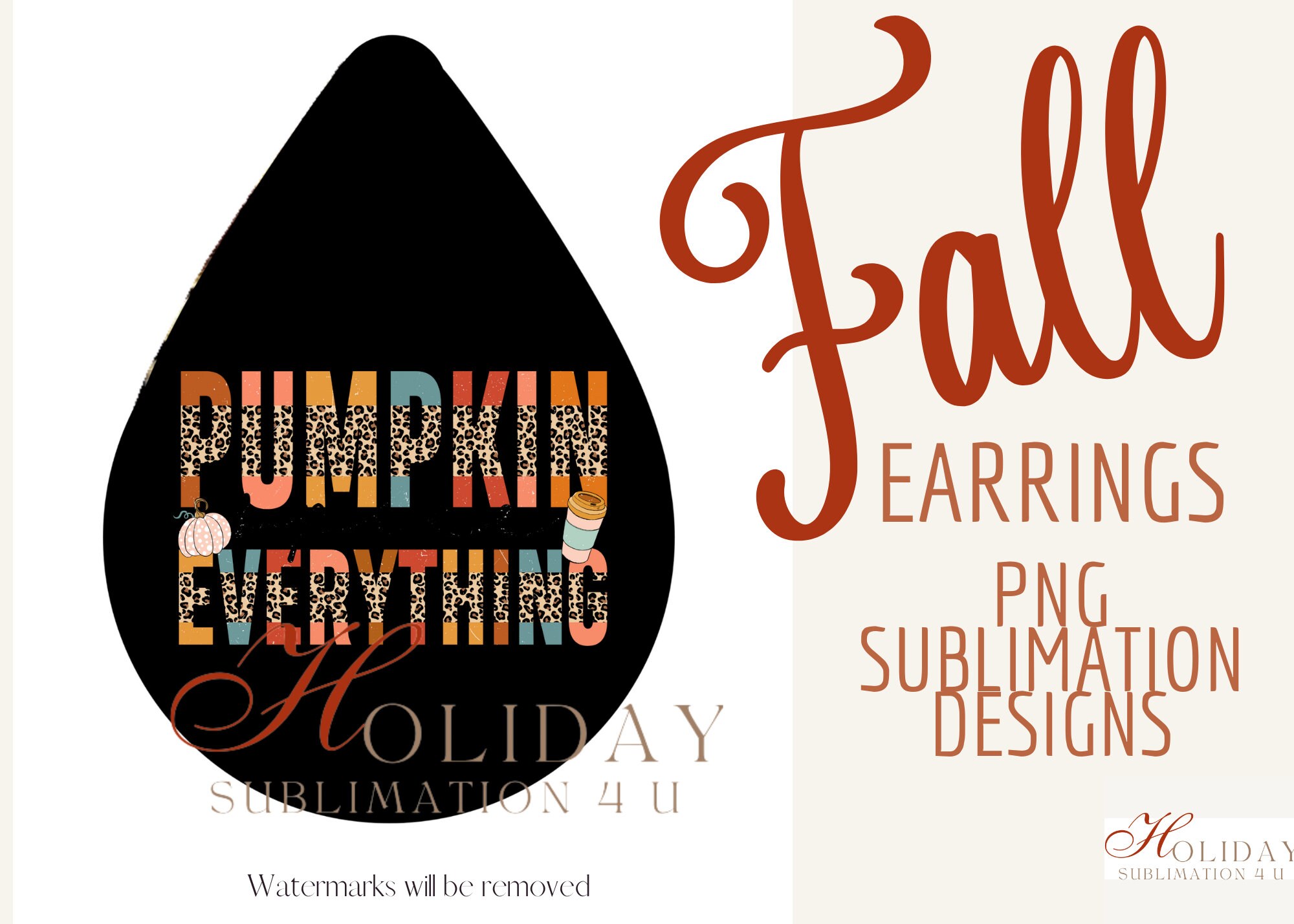 Retro Fall Earring PNG Thanksgiving Harvest Earring Template - Etsy