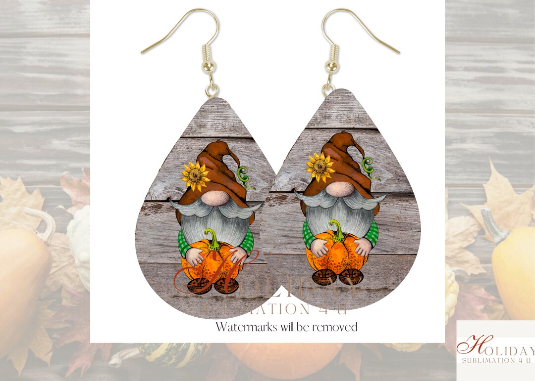 Fall Earring PNG | Thanksgiving Earring Template | Holiday Teardrop ...