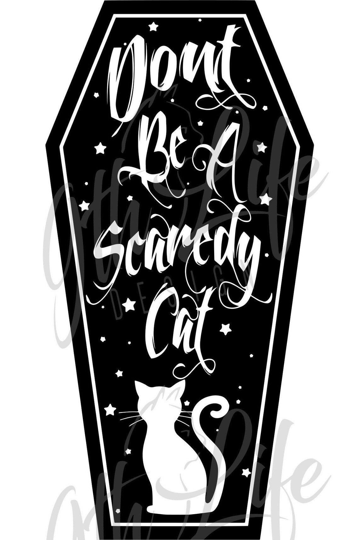 Dont Be a Scaredy Cat Vector PNG JPG SVG Halloween Black Cat Stars ...