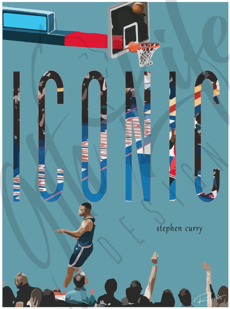 Stephen Curry Iconic Printable Poster, Digital Artwork, Wall Art, Png ...