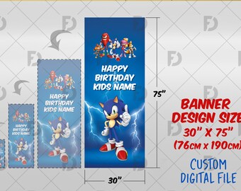 Sonic Birthday Banner Download - Etsy