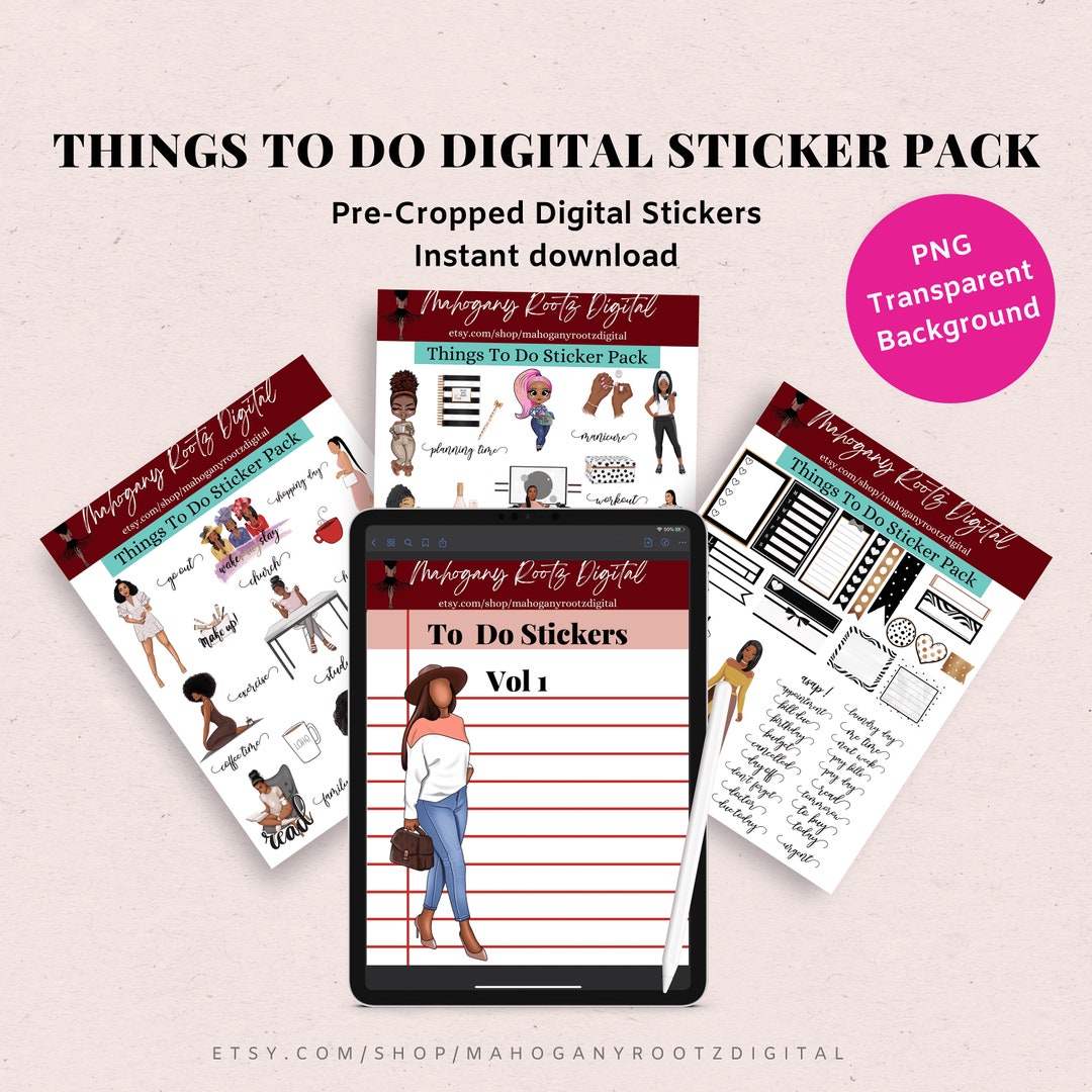 African American Things to Do Digital Sticker Pack-volume 1 - Etsy