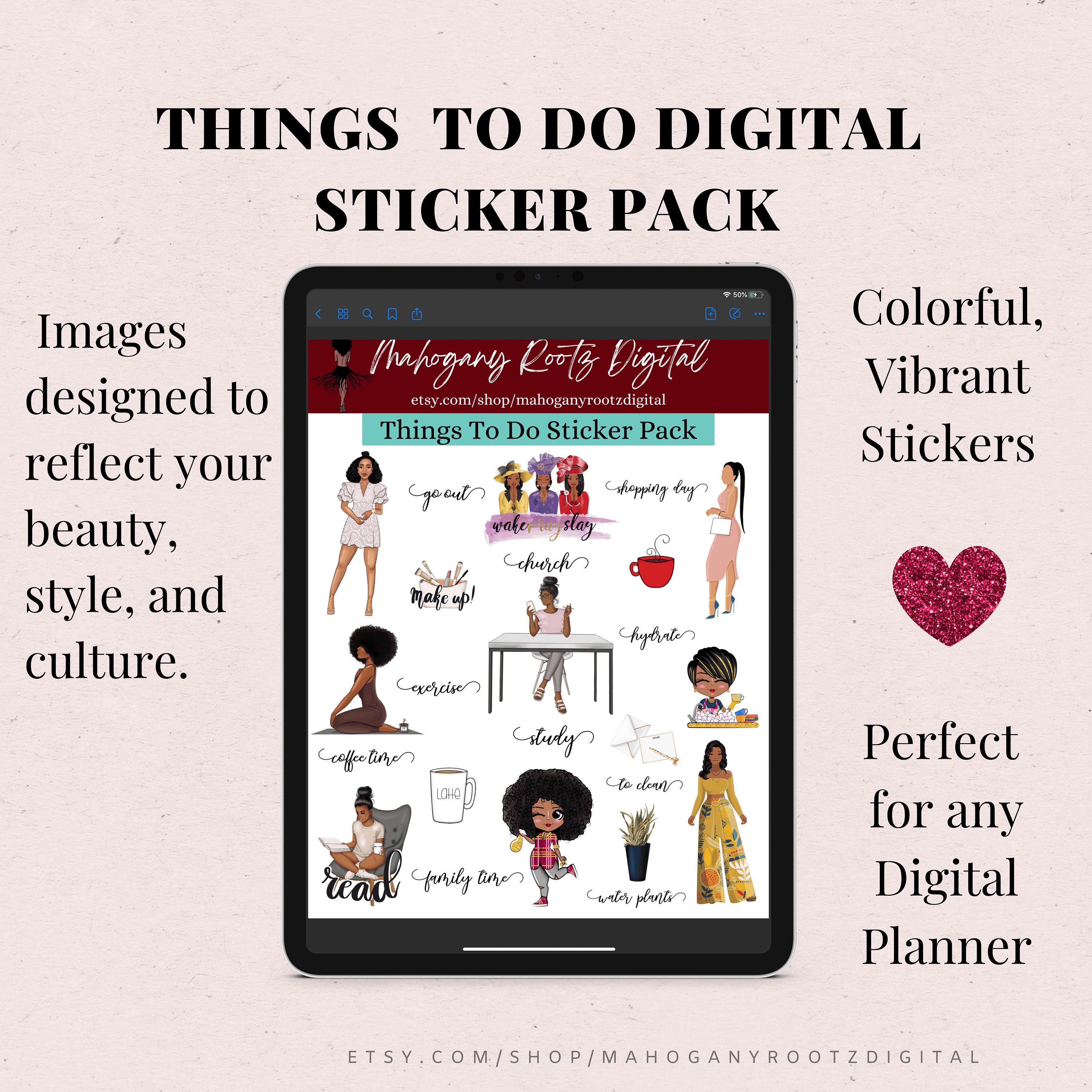 African American Things to Do Digital Sticker Pack-volume 1 - Etsy