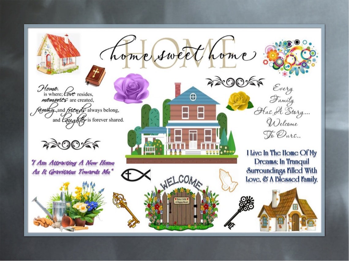 House Home Vision Board Digital Art File (5 Options) - Etsy