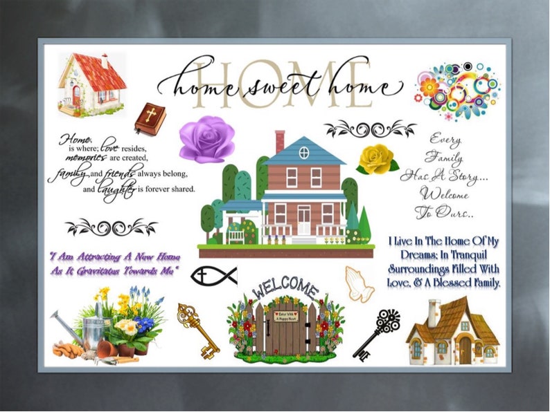 House Home Vision Board Digital Art File (5 Options) - Etsy
