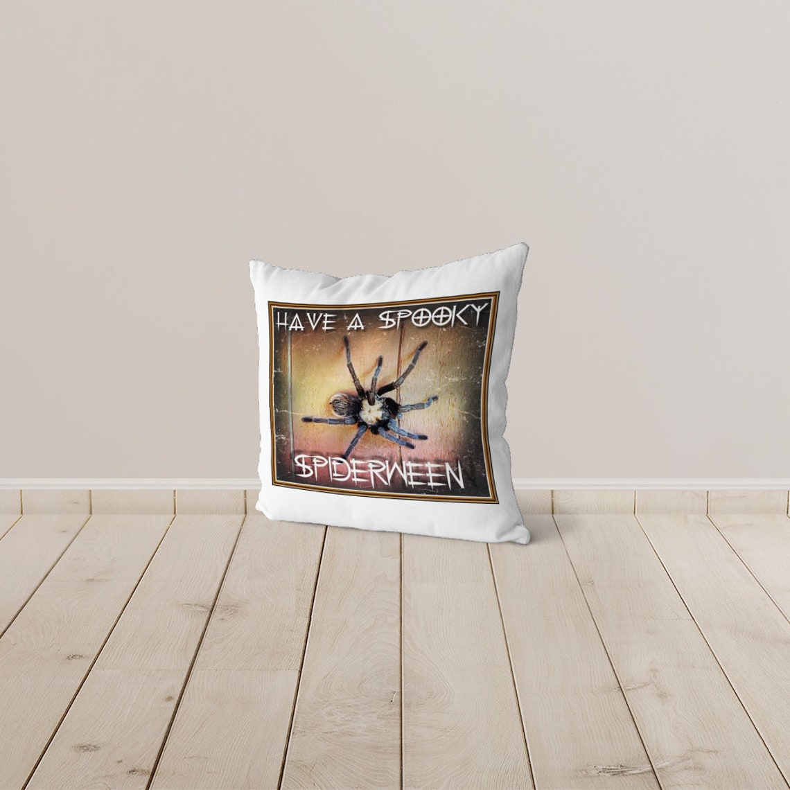 Framed Spooky Spiderween Tarantula Throw Pillow Cover - Etsy