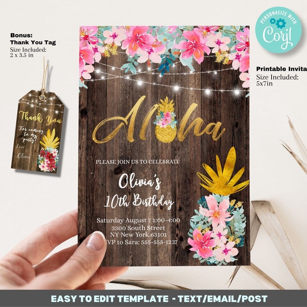 Aloha Invitation - Etsy