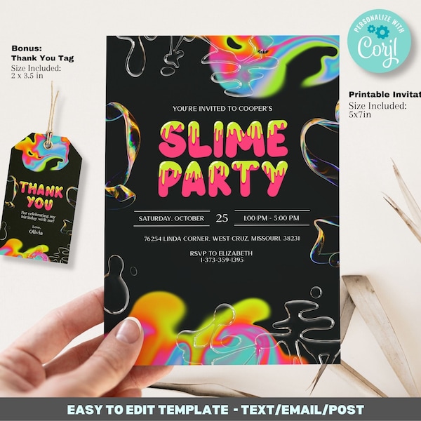 Slime Birthday Party - Etsy