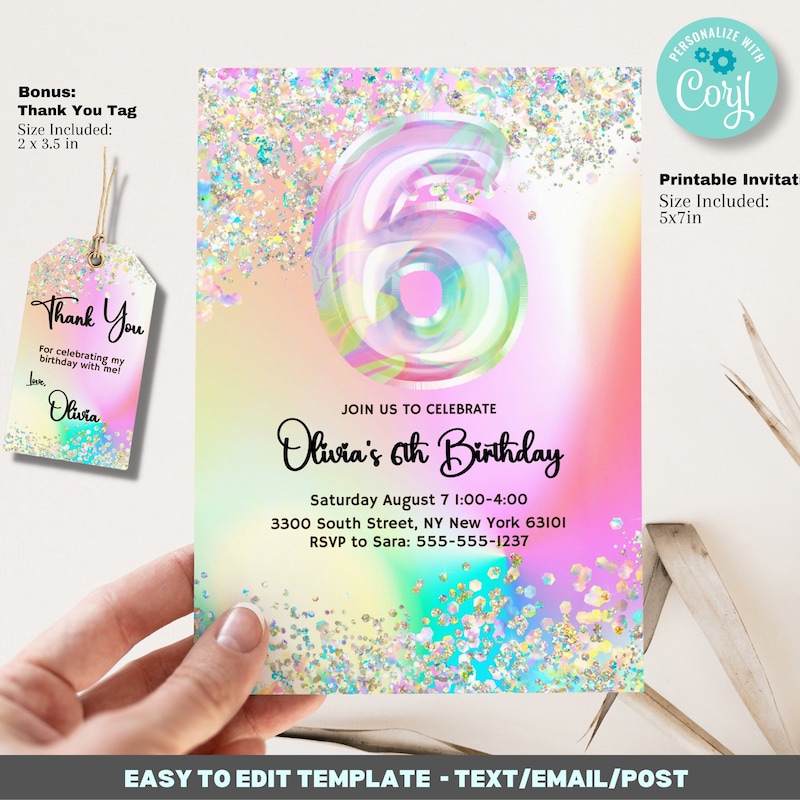 6th Birthday Invite - Etsy