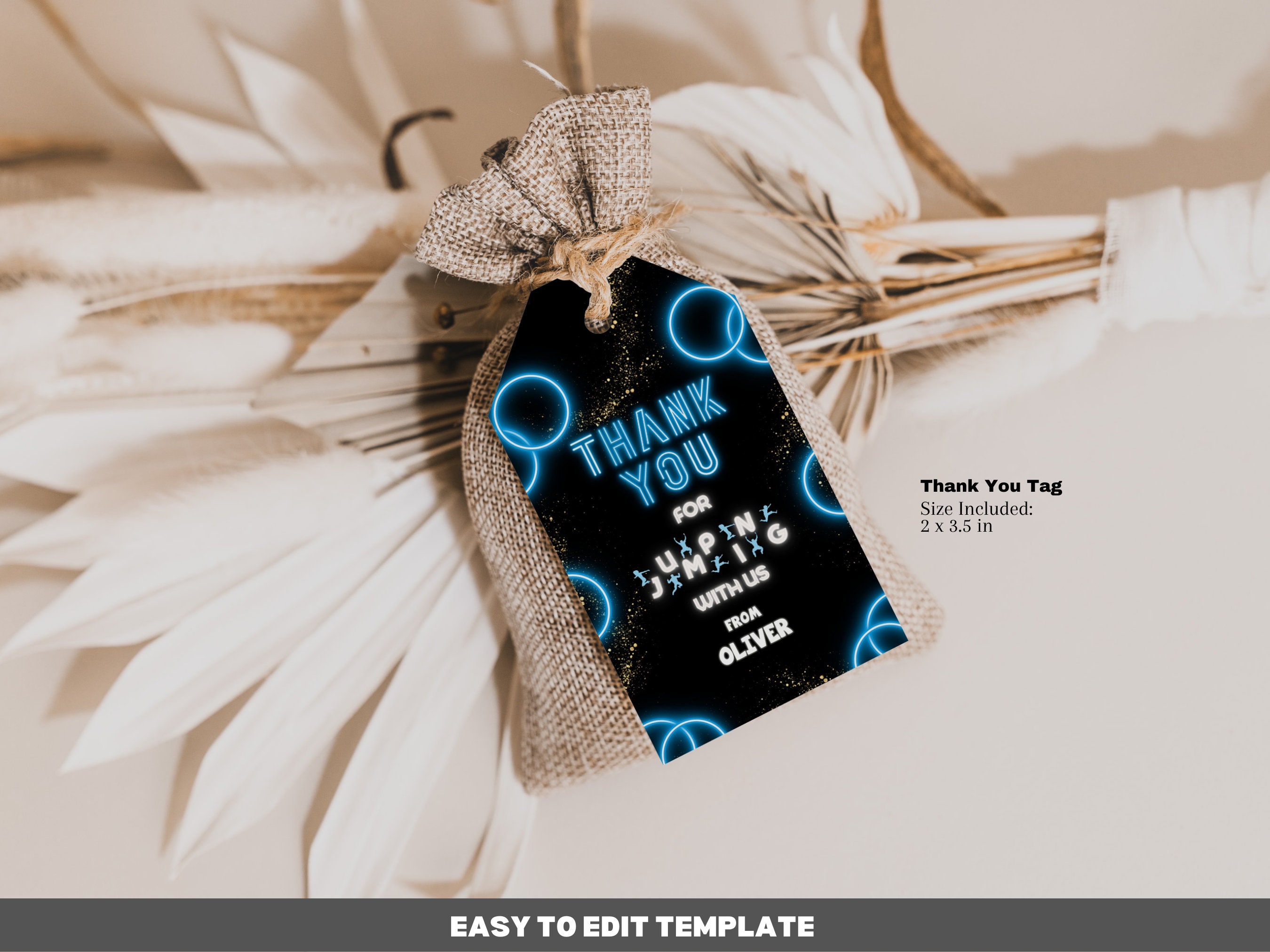 Jump Birthday Invitation 5x7 Printable | Editable Lets Jump Trampoline ...