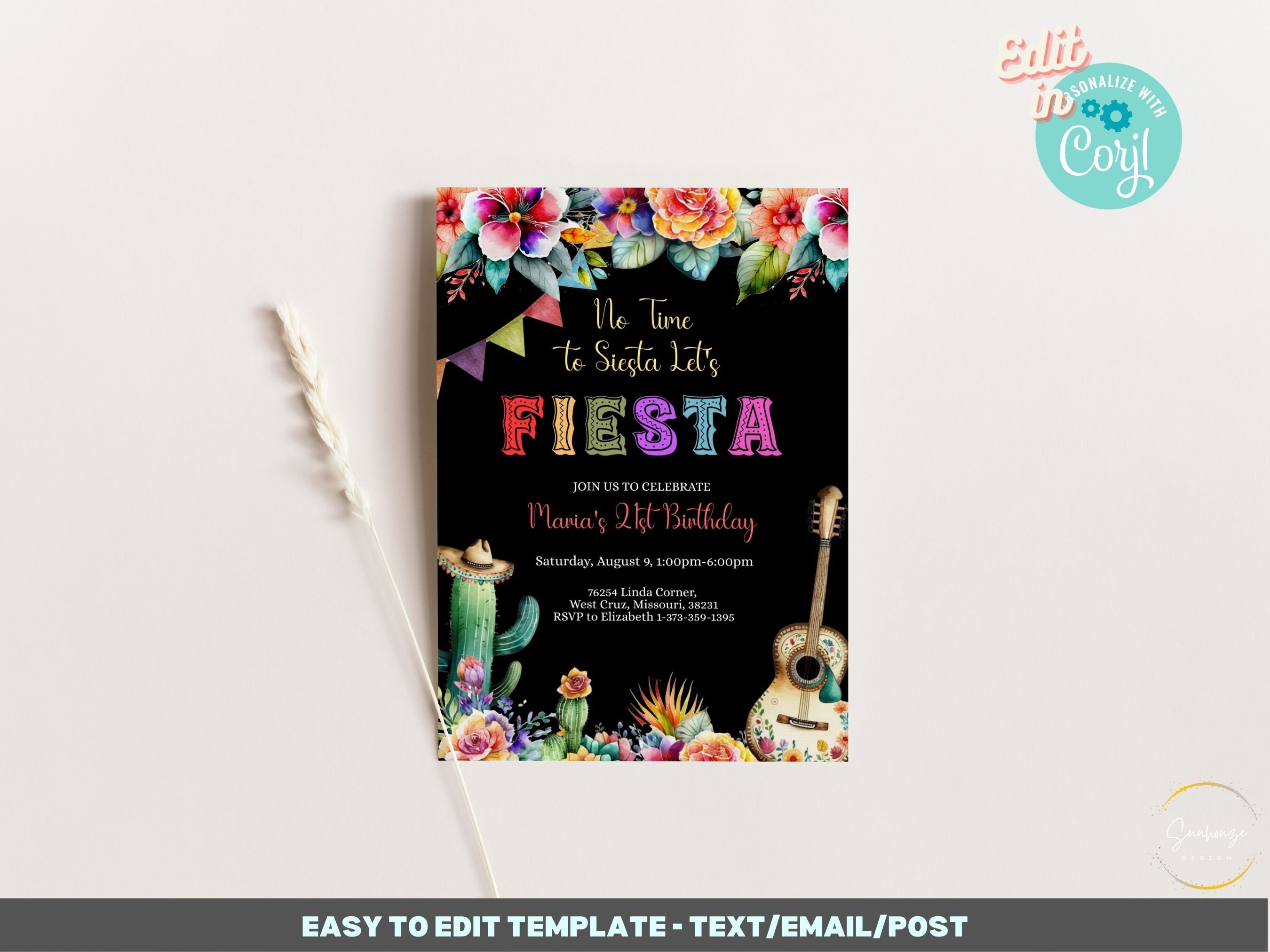 Fiesta Invitation Template 5x7 Printable Fiesta Invitation - Etsy