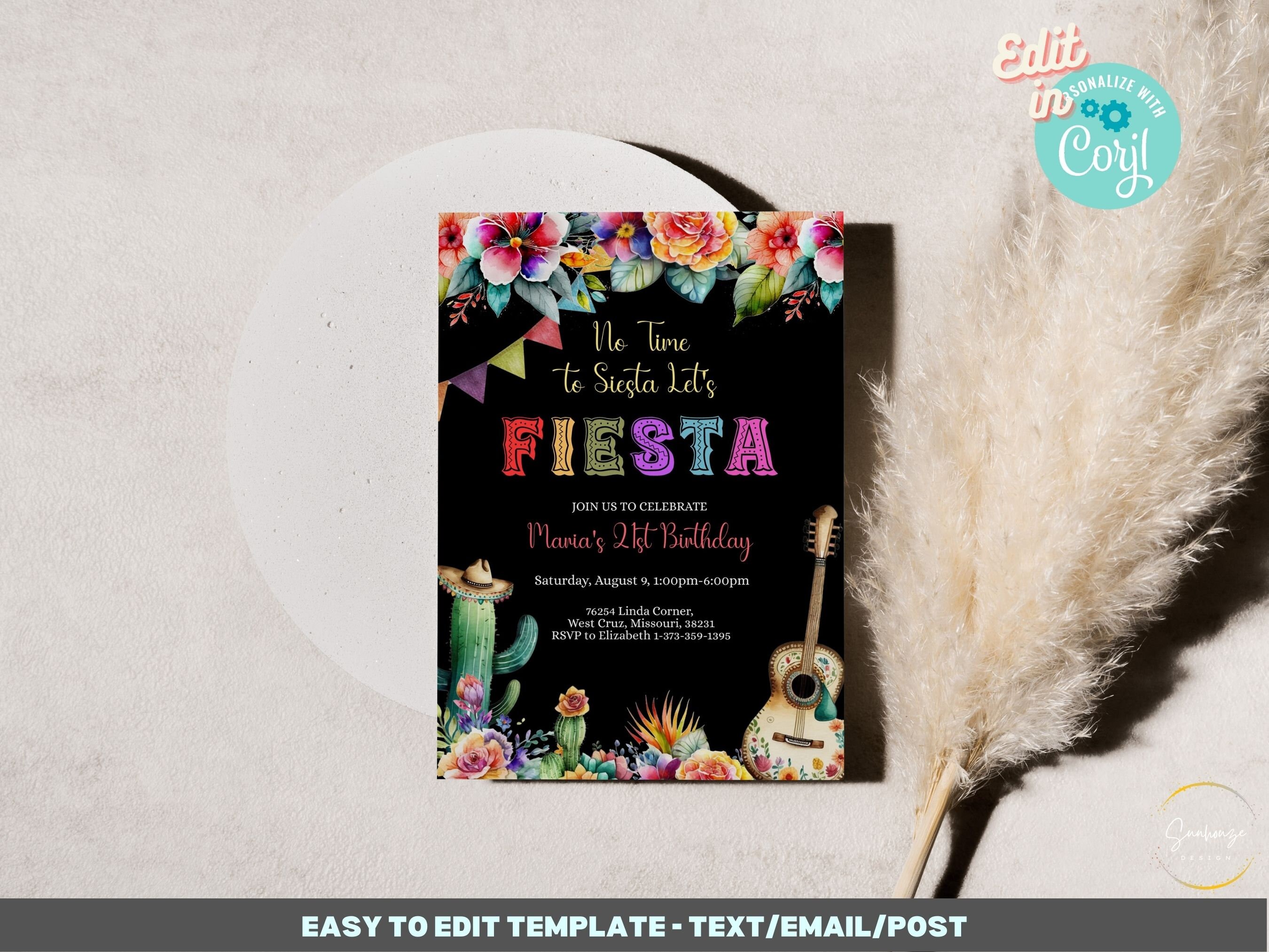 Fiesta Invitation Template 5x7 Printable Fiesta Invitation - Etsy