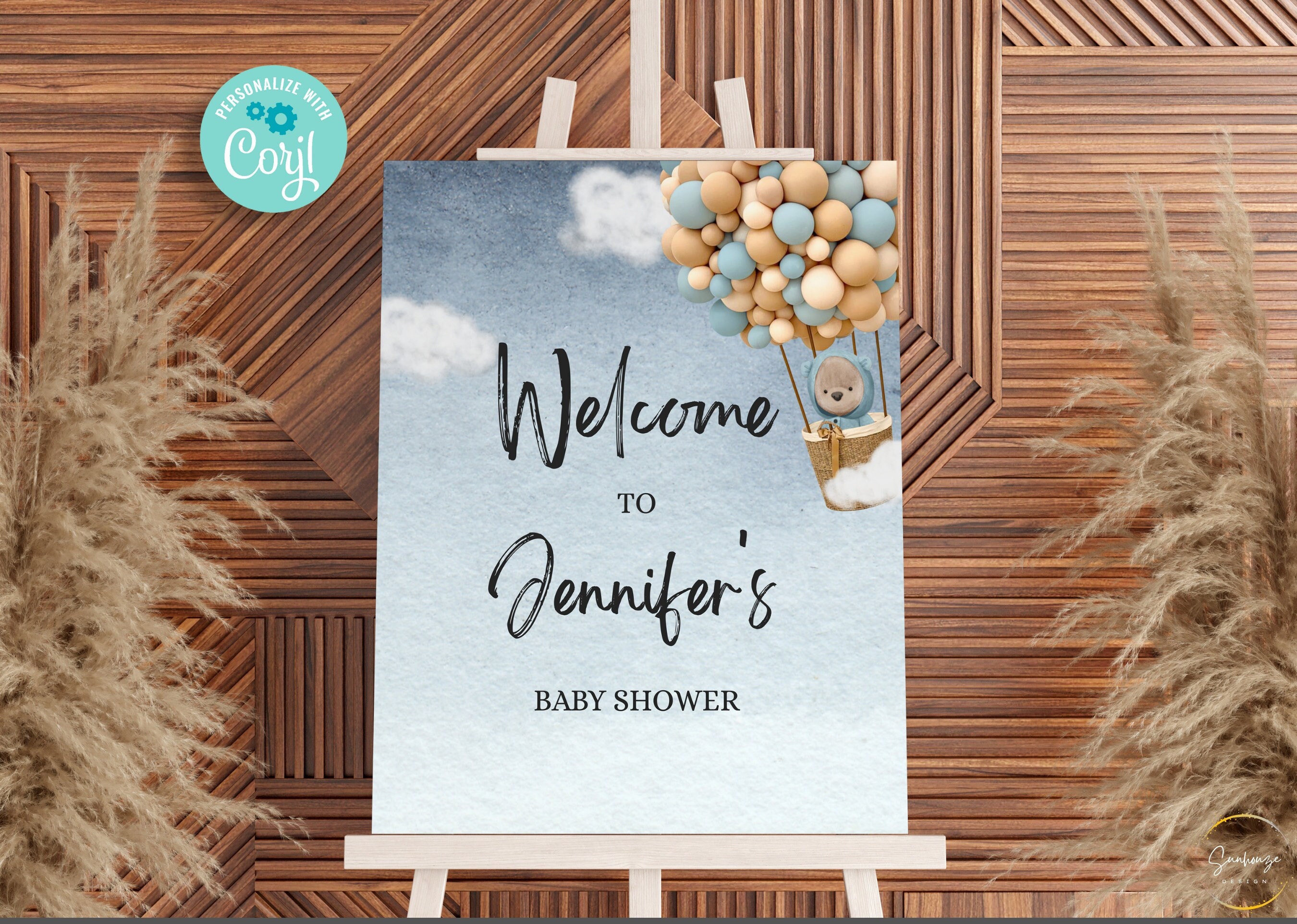 Bear Baby Shower Welcome Sign - Bear Baby Shower Template 4 Sizes 16x20 ...
