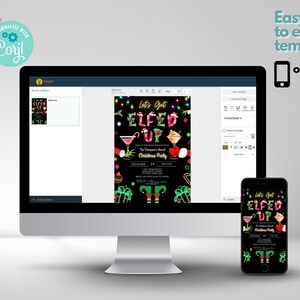 Let's Get Elfed up Invitation Template - Holiday Invite Instant Digital ...