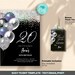 Editable 20th Birthday Invitation Template, Bling Invitation, Blue ...