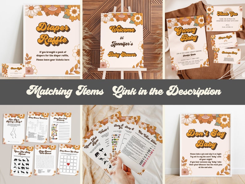 Editable Groovy Baby Shower Games Bundle Editable Template - Etsy