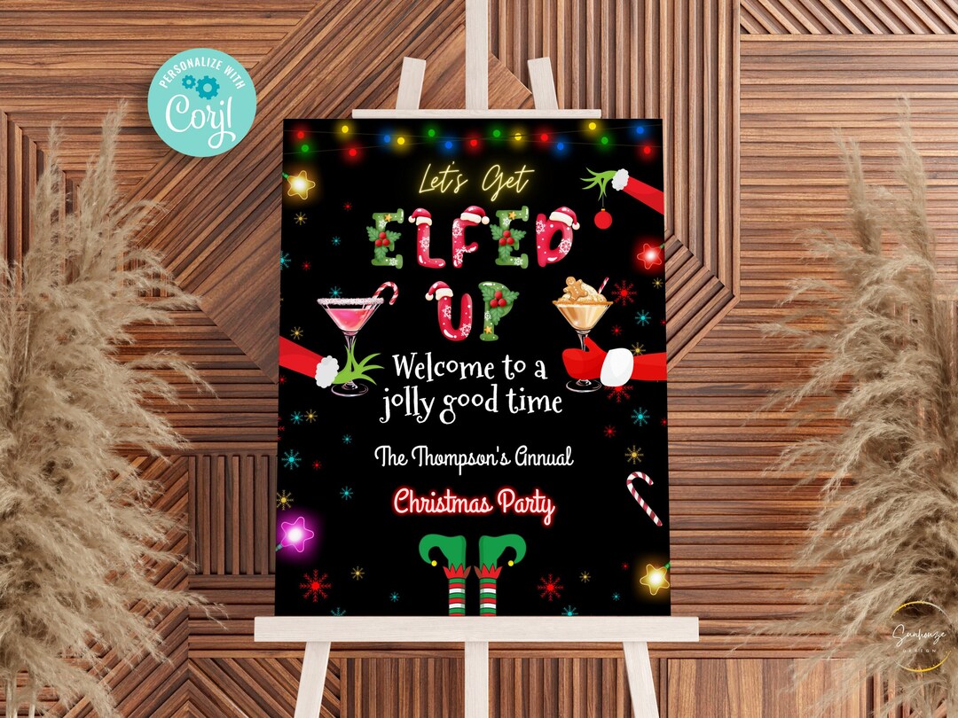 Let's Get Elfed up Christmas Party Sign (digital Download) - Etsy