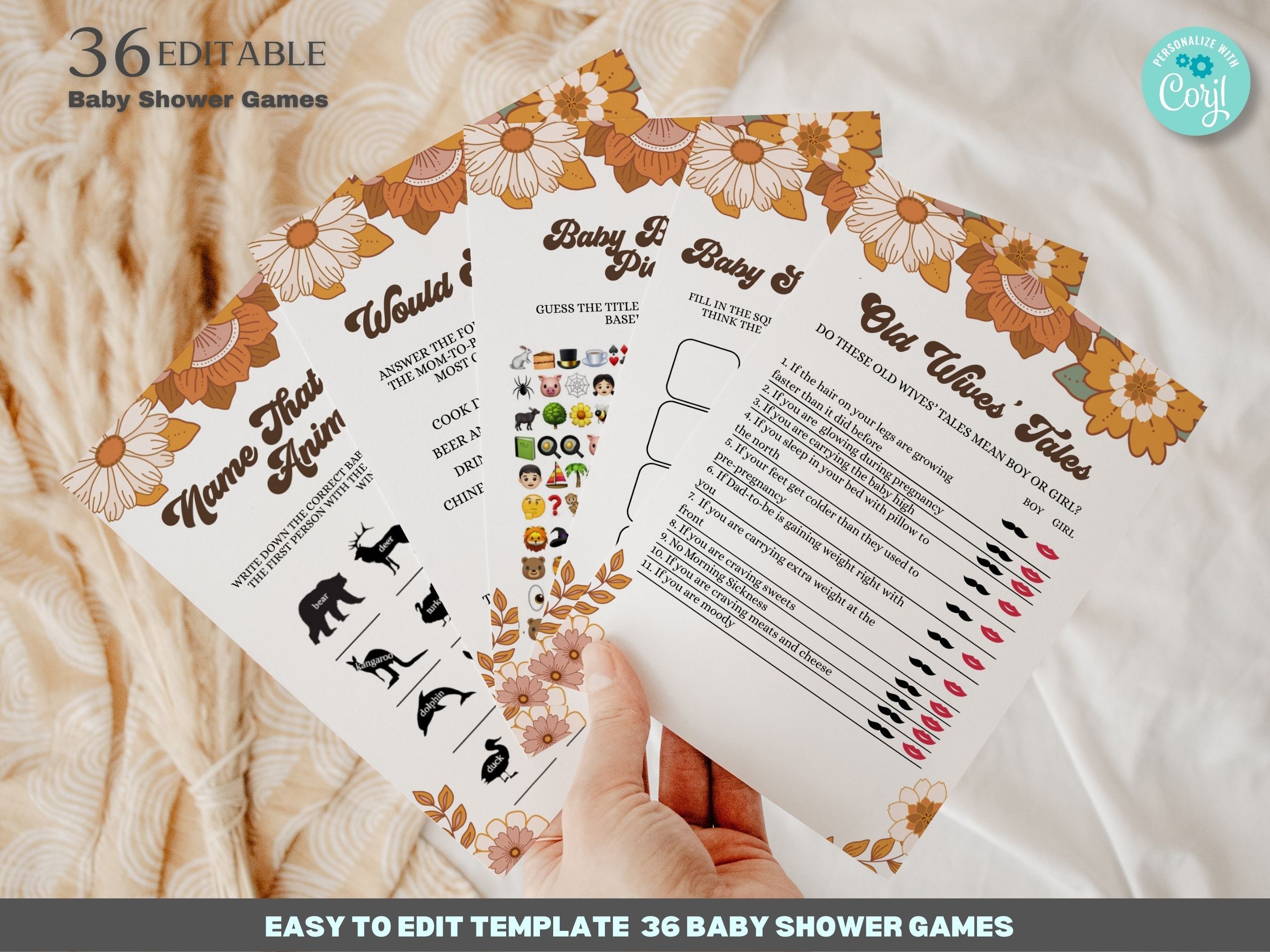 Editable Groovy Baby Shower Games Bundle Editable Template - Etsy