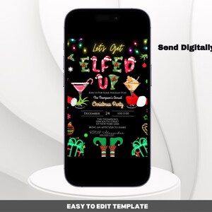 Let's Get Elfed up Invitation Template - Holiday Invite Instant Digital ...