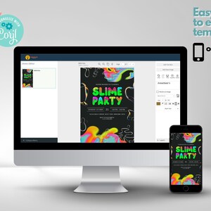 Editable Slime Party Invitation - Slime Birthday Party Invitation ...