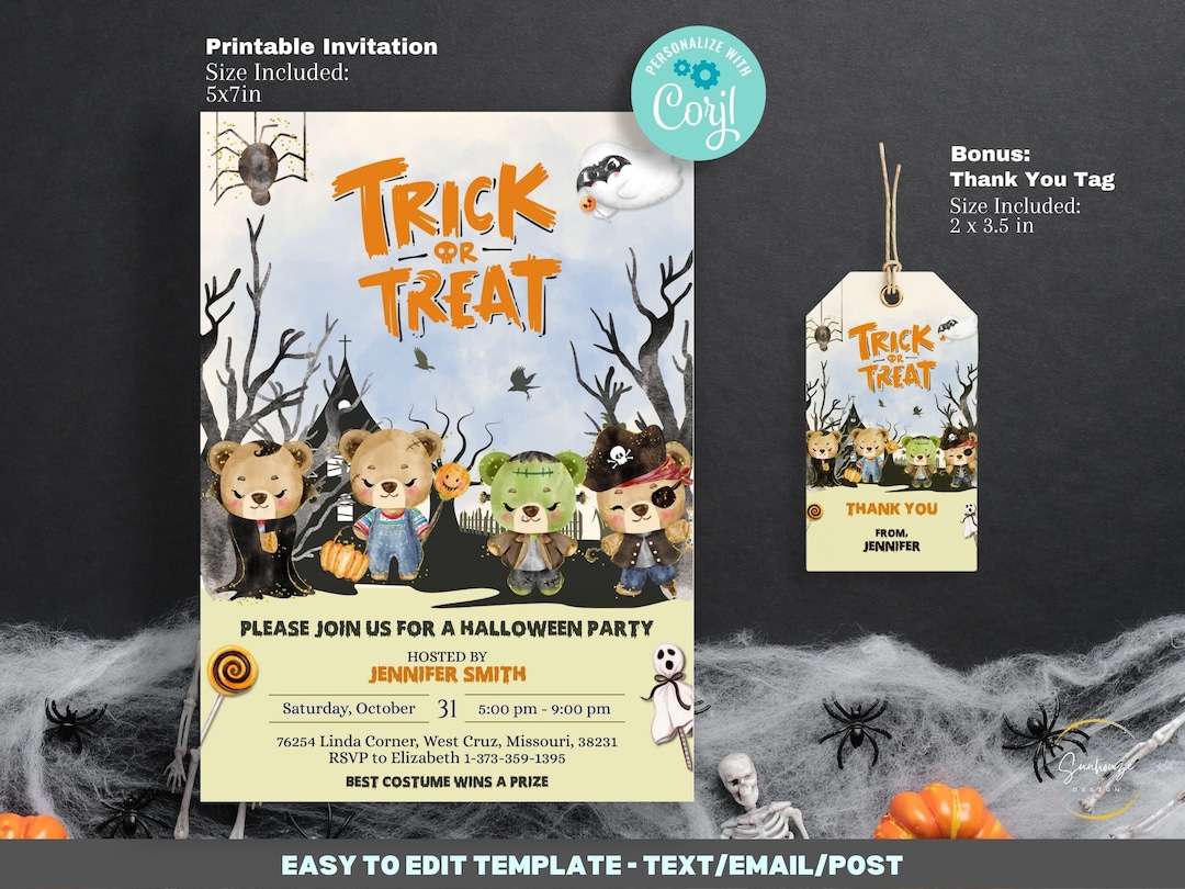 Editable Halloween Party Invitation Template - Spooktacular Party ...