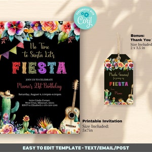 Fiesta Invitation Template - 5x7 Printable Fiesta Invitation - Instant ...