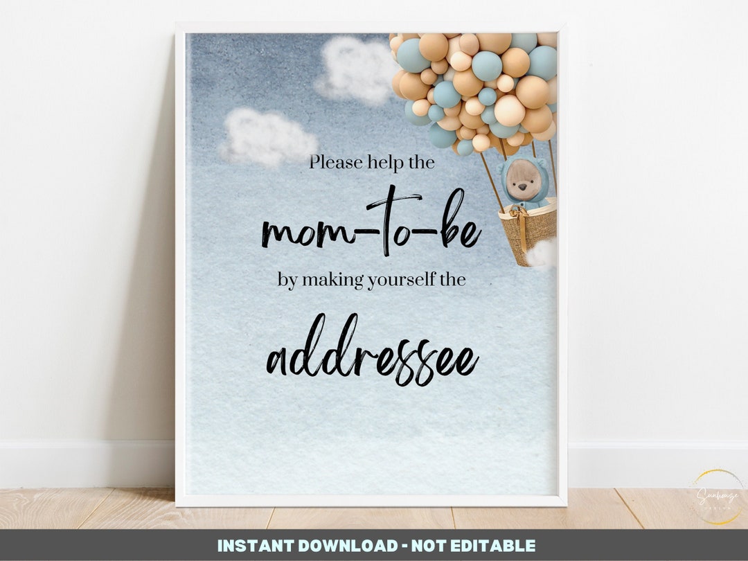 Printable Envelope Station Sign, We Can Bearly Wait Baby Shower Games ...